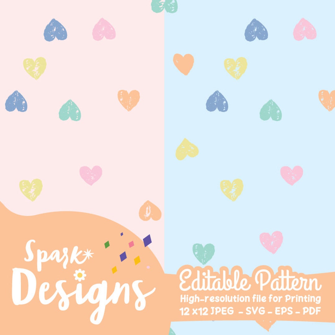 Cute Colorful Tiny Hearts Seamless Repeat Pattern, Fabric Design ...