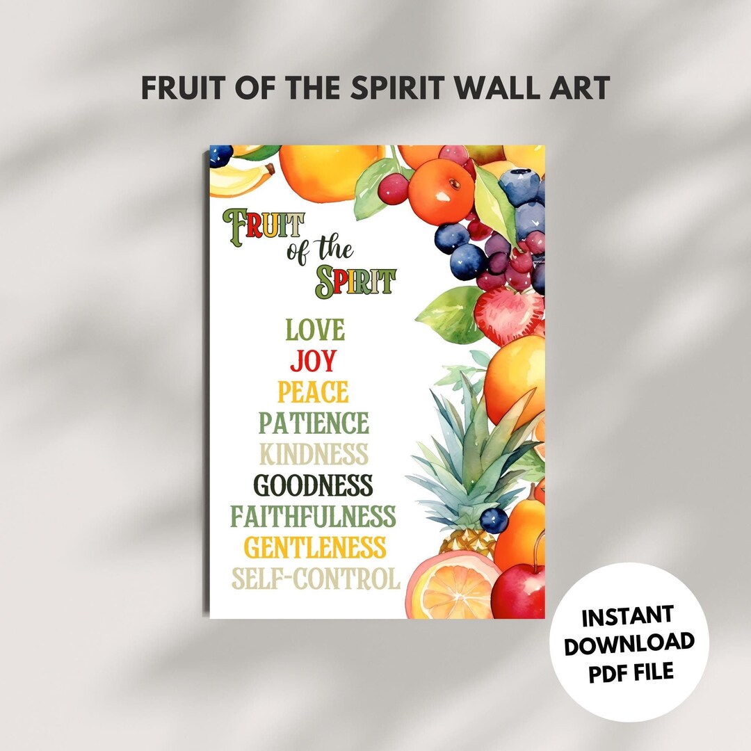 Fruit of the Spirit Wall Art Modern Christian Artwork Faith Poster ...