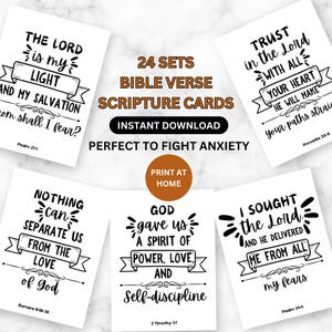 24 Bible Verse Cards for Anxiety, Bible Verses for Emotions Printable ...