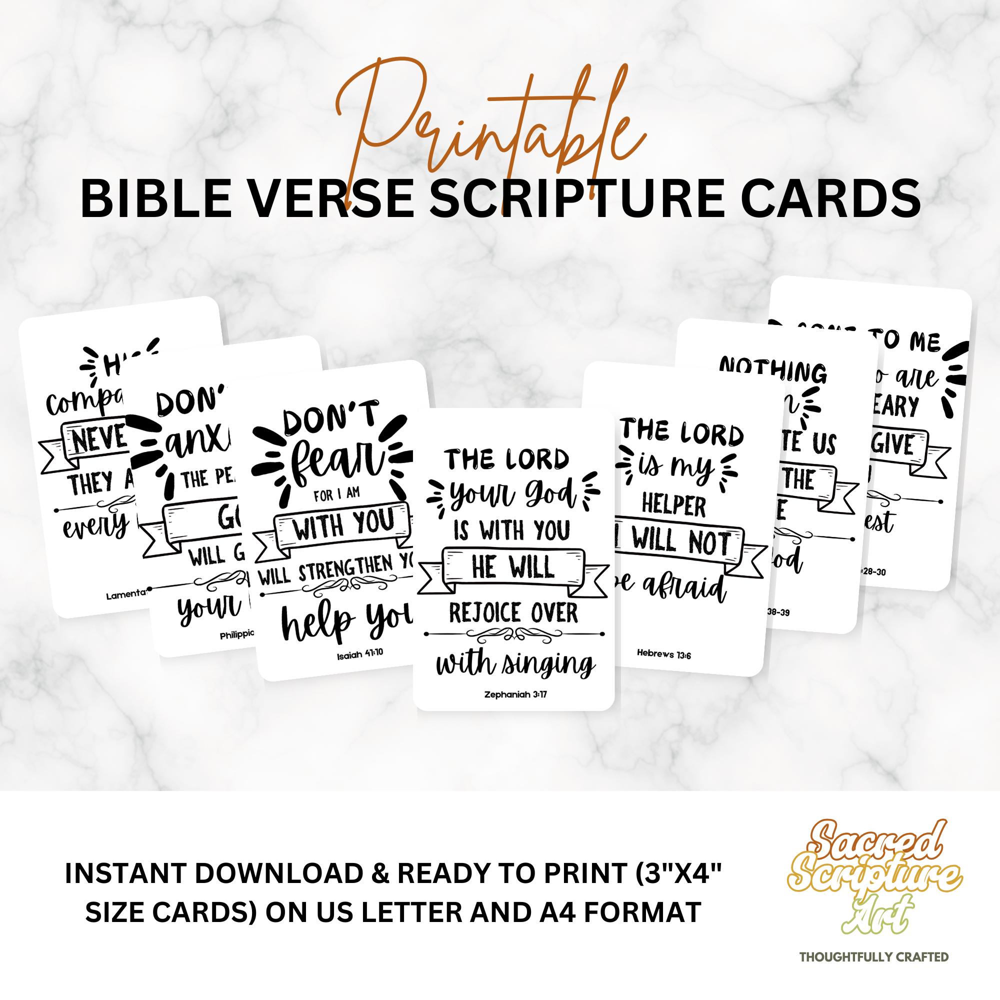24 Bible Verse Cards for Anxiety, Bible Verses for Emotions Printable ...