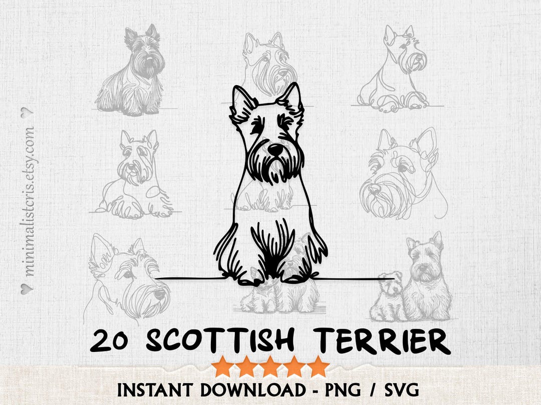 Dibujos SVG y PNG de Scottish Terrier - Perro Aberdeen Terrier, Mamá ...