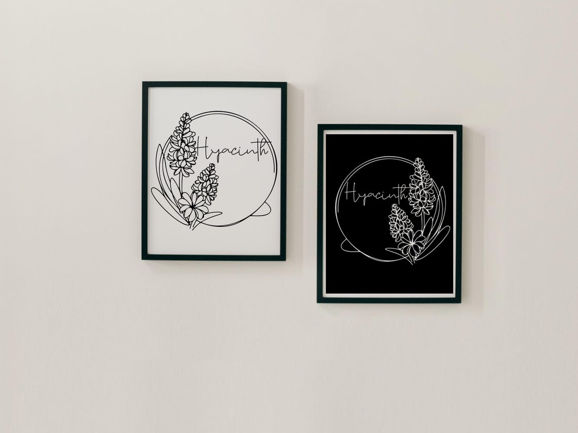 Hand-drawn Hyacinth Flowers Round Frames SVG & PNG Bundle | 7 Hyacinth ...