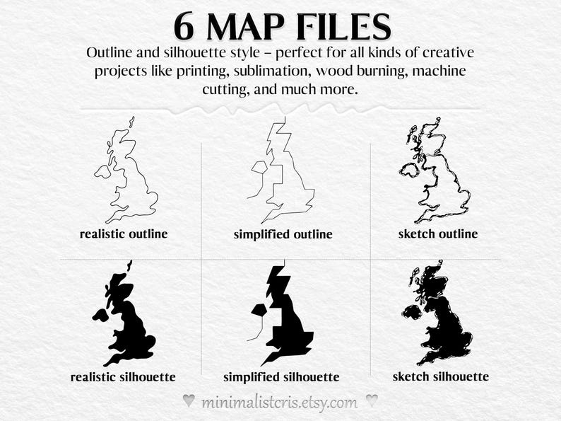 UK Map SVG & PNG Bundle – Map of United Kingdom, Silhouette and Outline ...