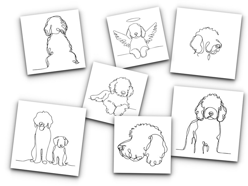 Goldendoodles SVG & PNG Bundle – 7 Minimalist Outline Hand Drawn ...