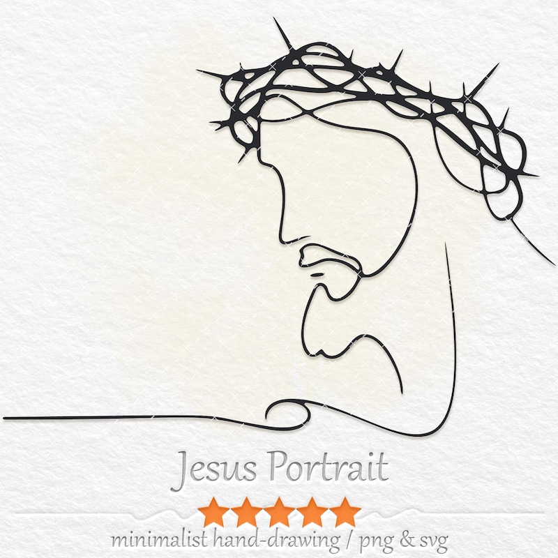 Jesus Face Line Drawing - Etsy