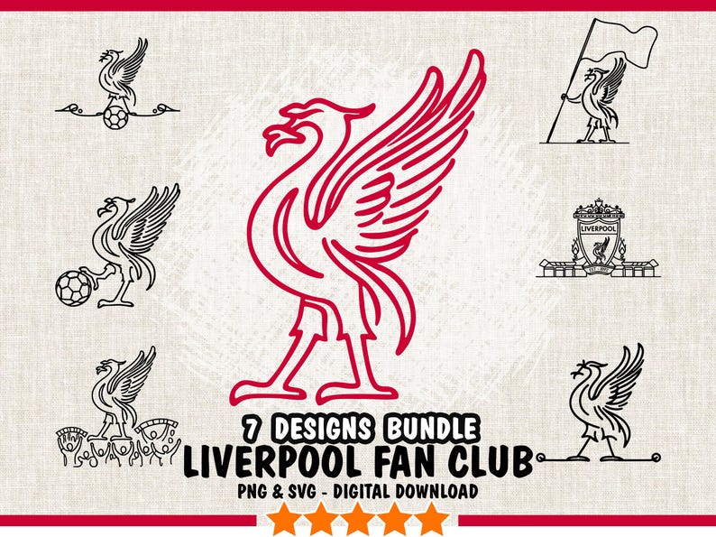 Liverpool Logo SVG & PNG Bundle – 7 Minimalist Liverpool Inspired Fan ...