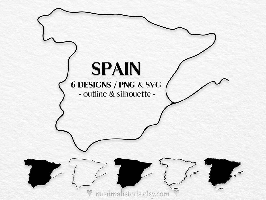 Spain Map SVG & PNG Bundle – Map of Spain, Silhouette and Outline ...