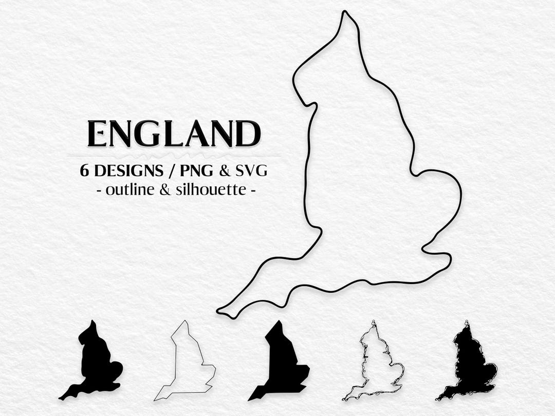 England Outline SVG & PNG Bundle – Minimalist England Map Drawings ...