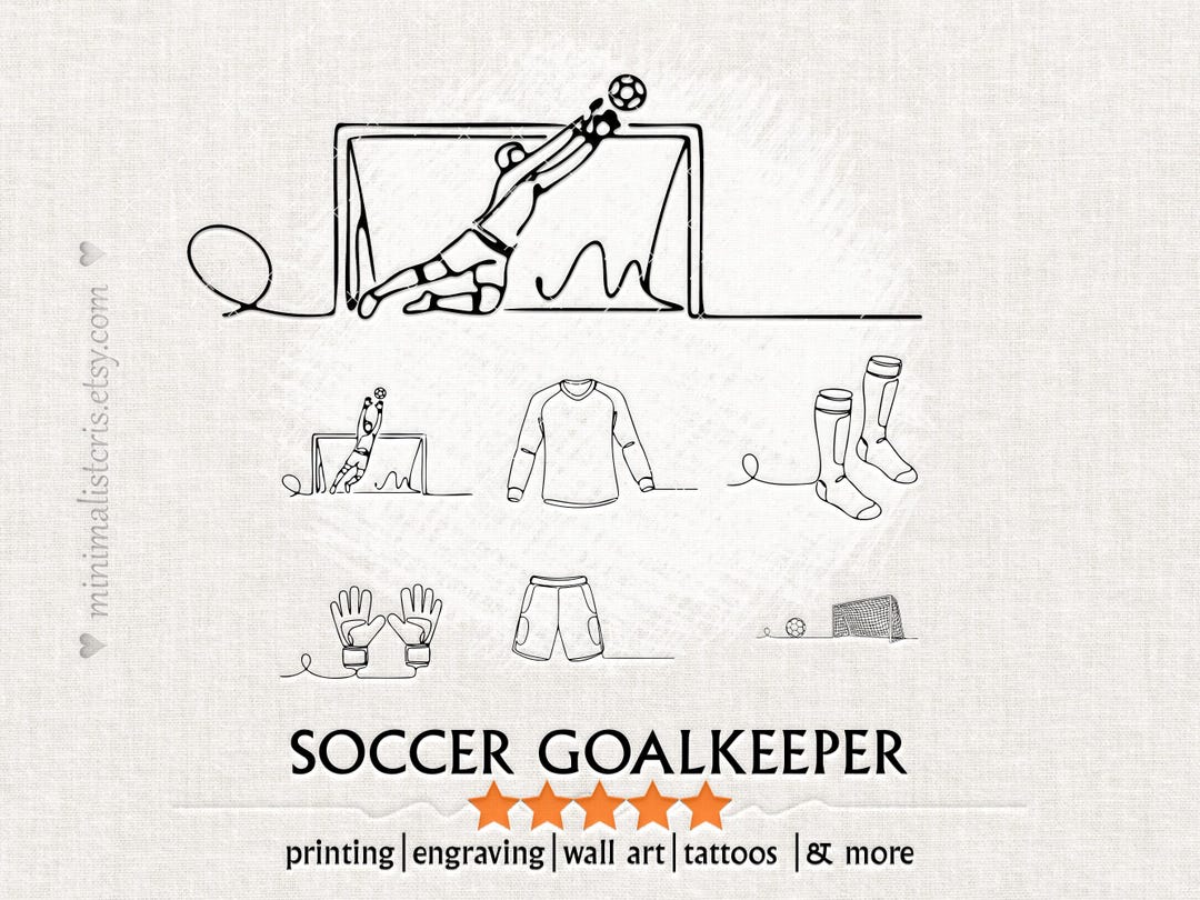 Soccer Goalie SVG - Soccer Goalkeeper PNG & SVG Line Art Drawings ...