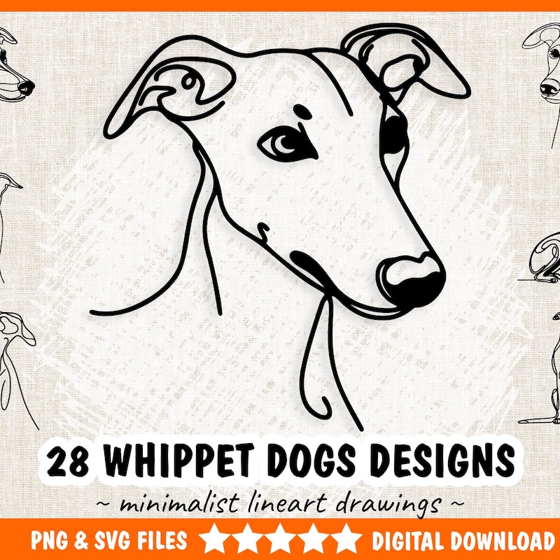 Whippet Svg - Etsy