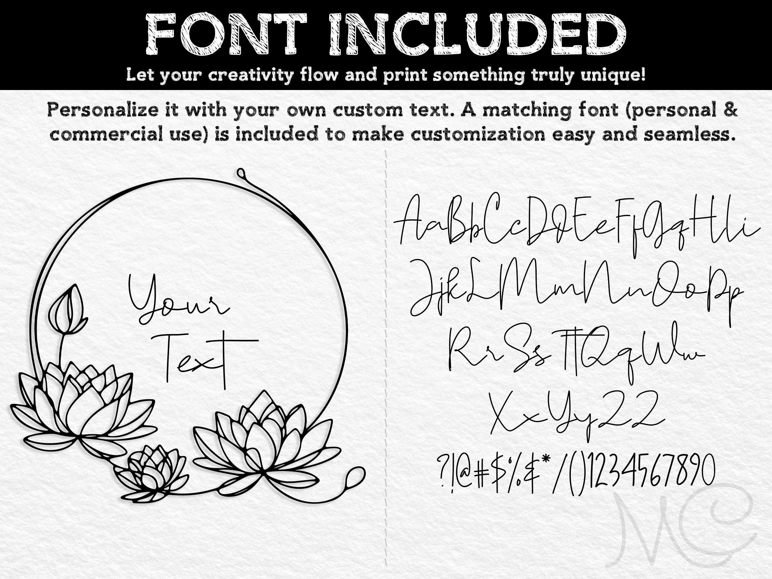 Hand-drawn Lotus Flowers Round Frames SVG & PNG Bundle | 7 Lotus ...