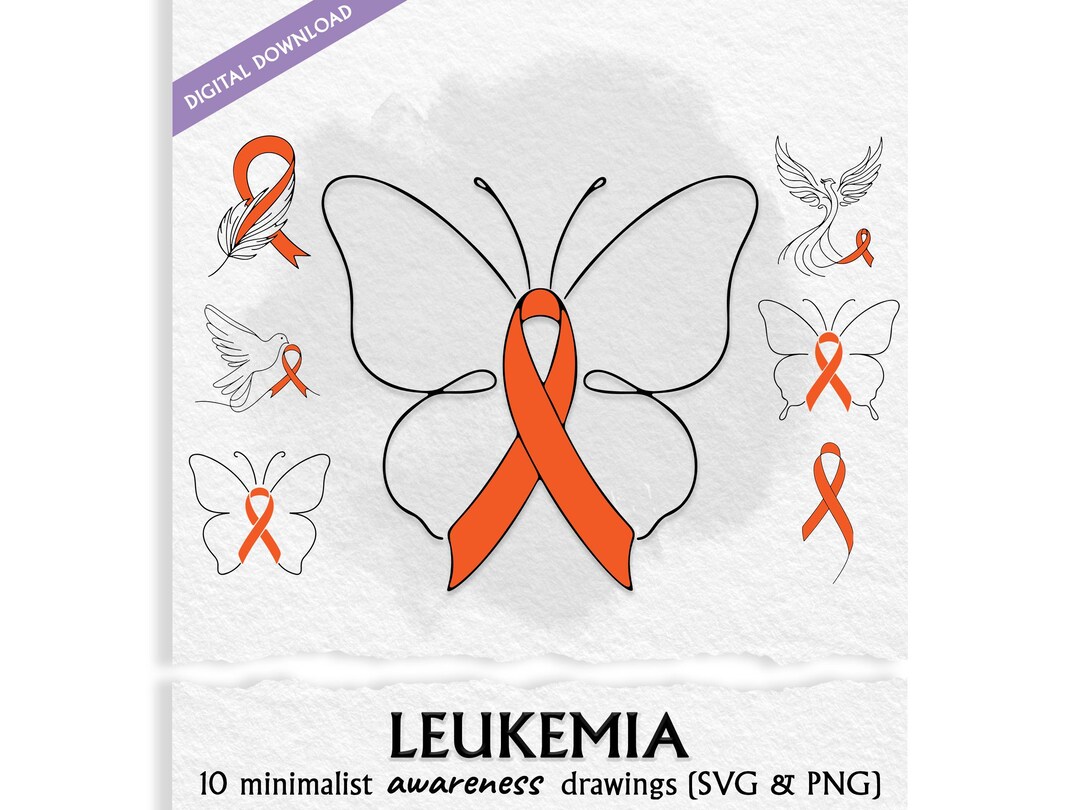Leukemia Cancer Awareness PNG & SVG Bundle – Minimalist Leukemia ...