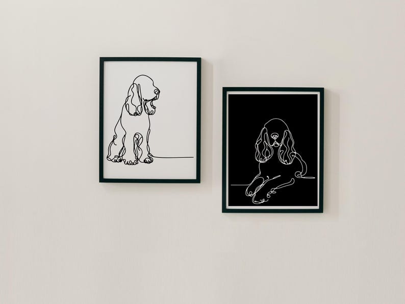 Faceless Cocker Spaniel Dogs SVG & PNG Bundle – 7 Minimalist Cocker ...