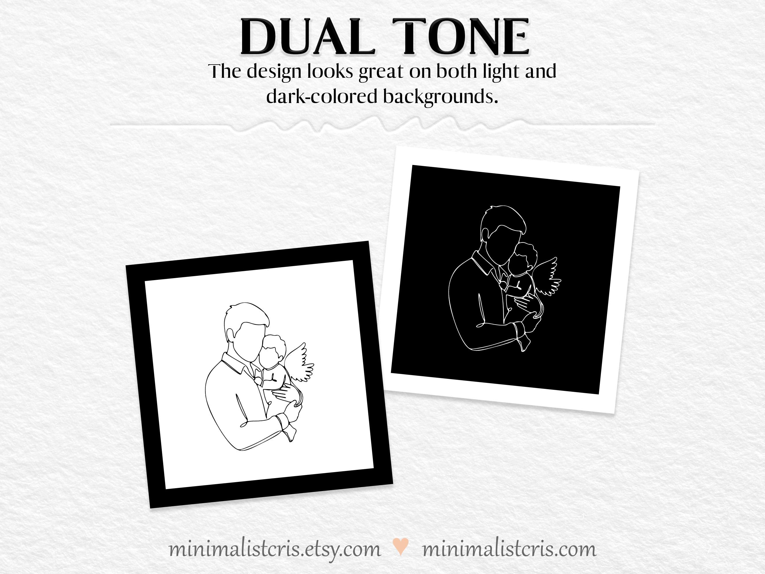 Father Holding Baby Angel SVG & PNG – 7 Minimalist Line Art Drawings ...