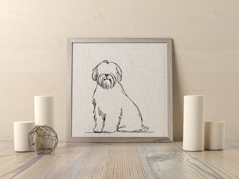 Havanese Art Print – Havanese Dog PNG & SVG Minimalist Lineart Bundle ...