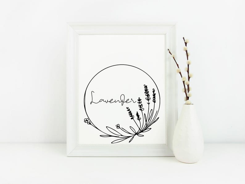 Hand-drawn Lavender Flowers Round Frames SVG & PNG Bundle | 7 Lavender ...