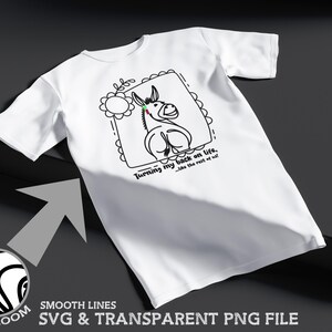 Donkey From Behind SVG & PNG Digital Print – Funy Farm Animal Line Art ...