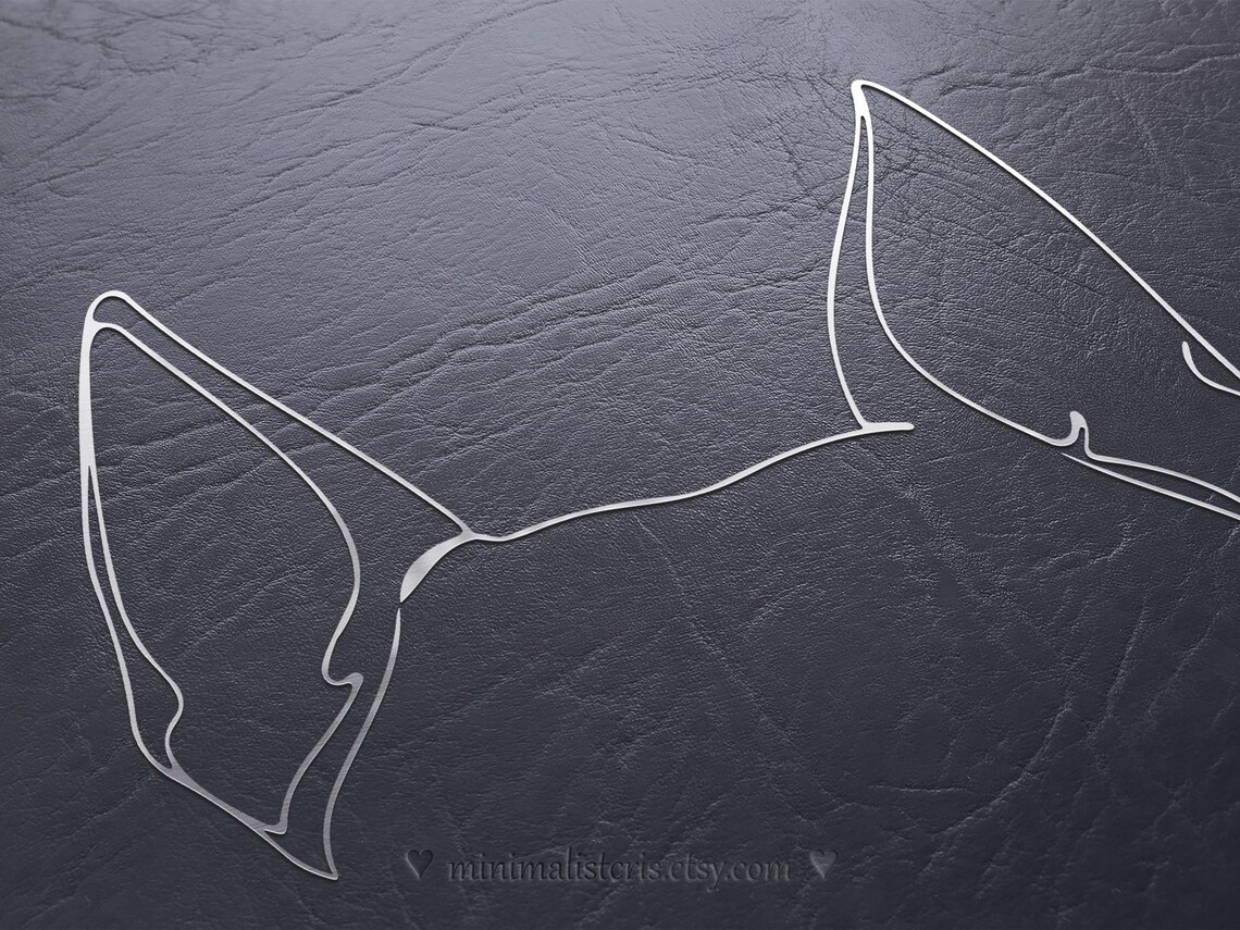 Pitbull Ears SVG & PNG - Minimalist Pitbull Dog Ears Outline, Digital ...