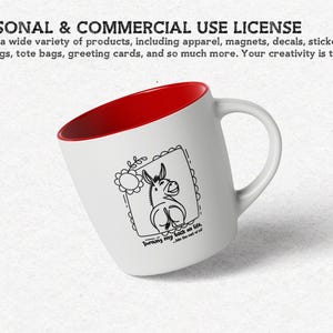 Donkey From Behind SVG & PNG Digital Print – Funy Farm Animal Line Art ...