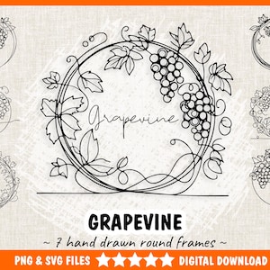Grape Vine Line Art Svg - Etsy