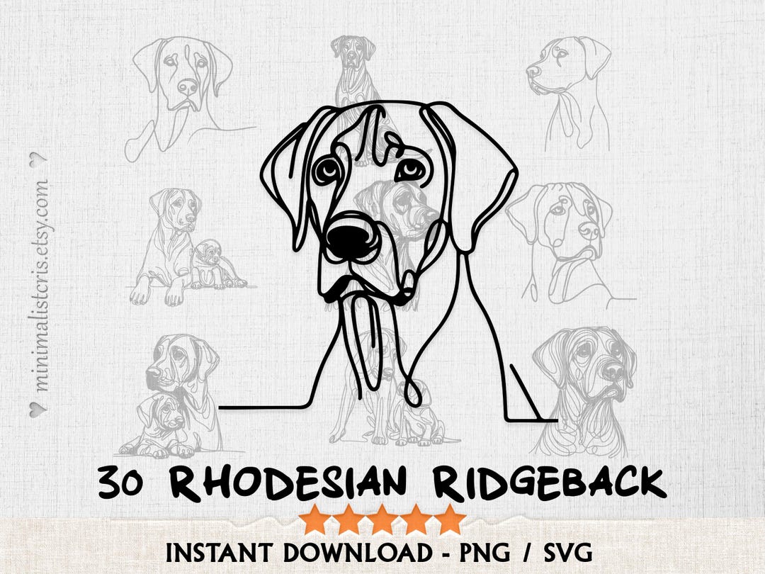 Rhodesian Ridgeback Line Art Portraits: SVG & PNG Bundle - Etsy