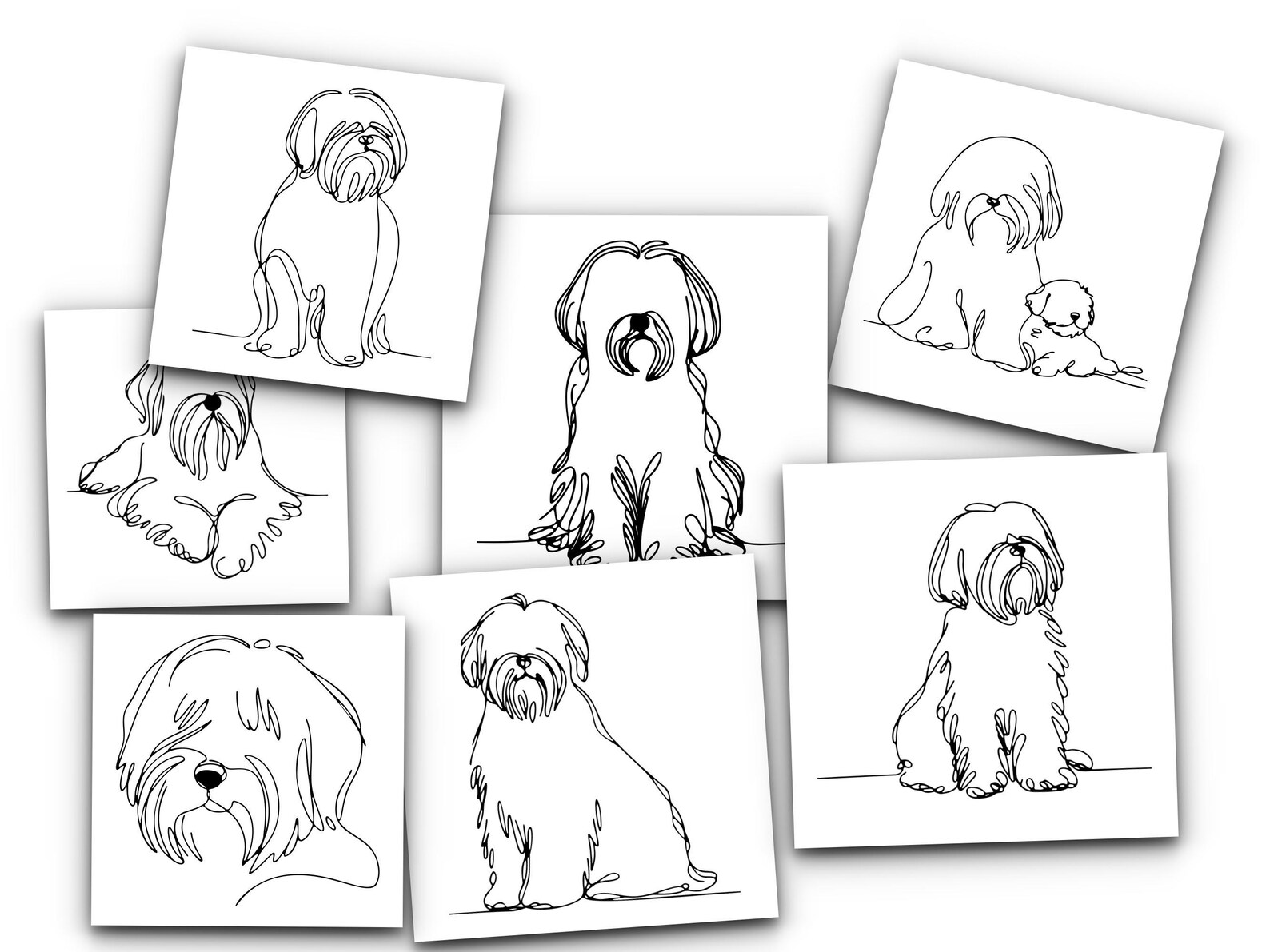 Havanese Art Print – Havanese Dog PNG & SVG Minimalist Lineart Bundle ...