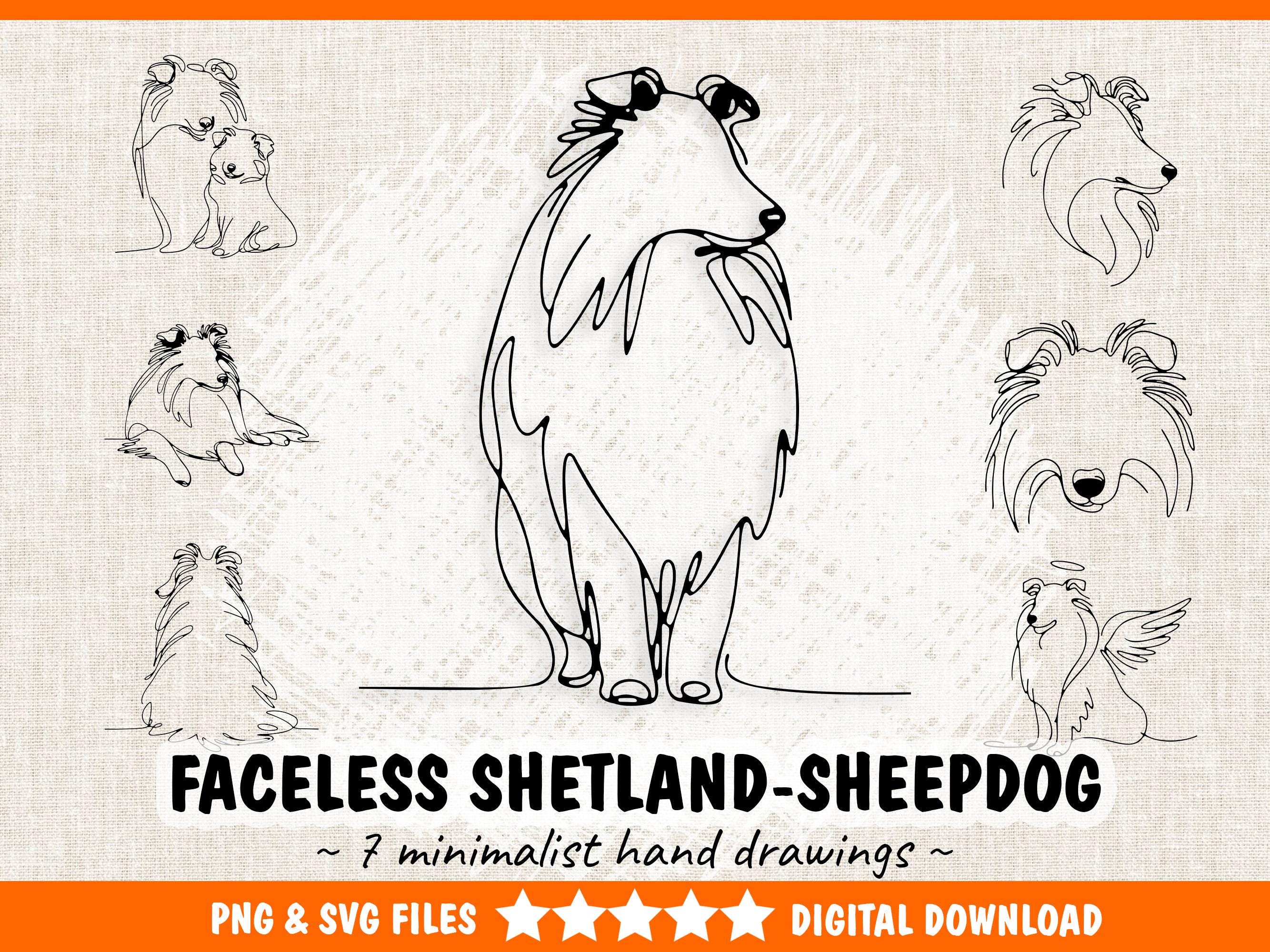 Shetland Sheepdog PNG – Shetland Dog PNG & SVG Minimalist Lineart ...