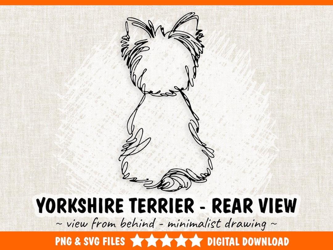 Yorkshire Terrier PNG Dog Sitting View From Behind - Yorkie PNG & SVG ...