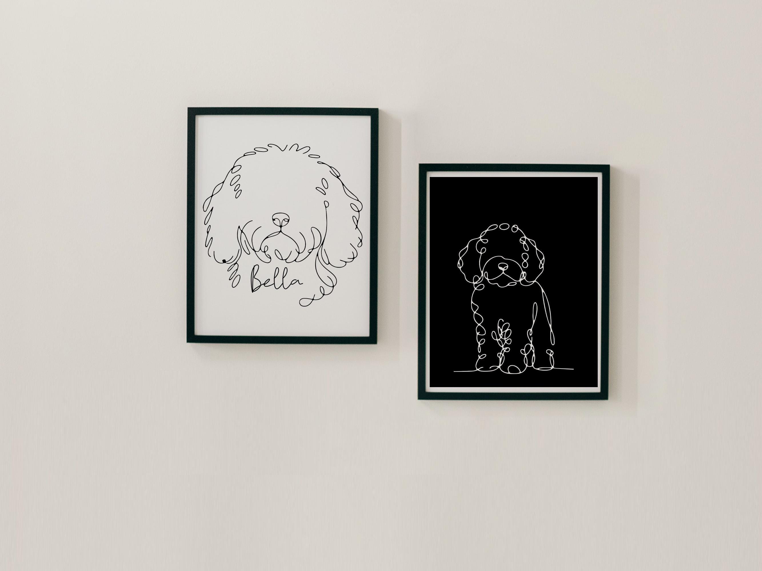 Cavapoo Dogs SVG & PNG Bundle – 7 Minimalist Outline Hand-drawn Designs ...