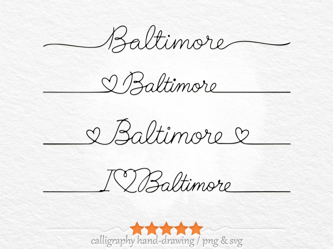 I Love Baltimore SVG & PNG Digital Download Bundle - Minimalist ...
