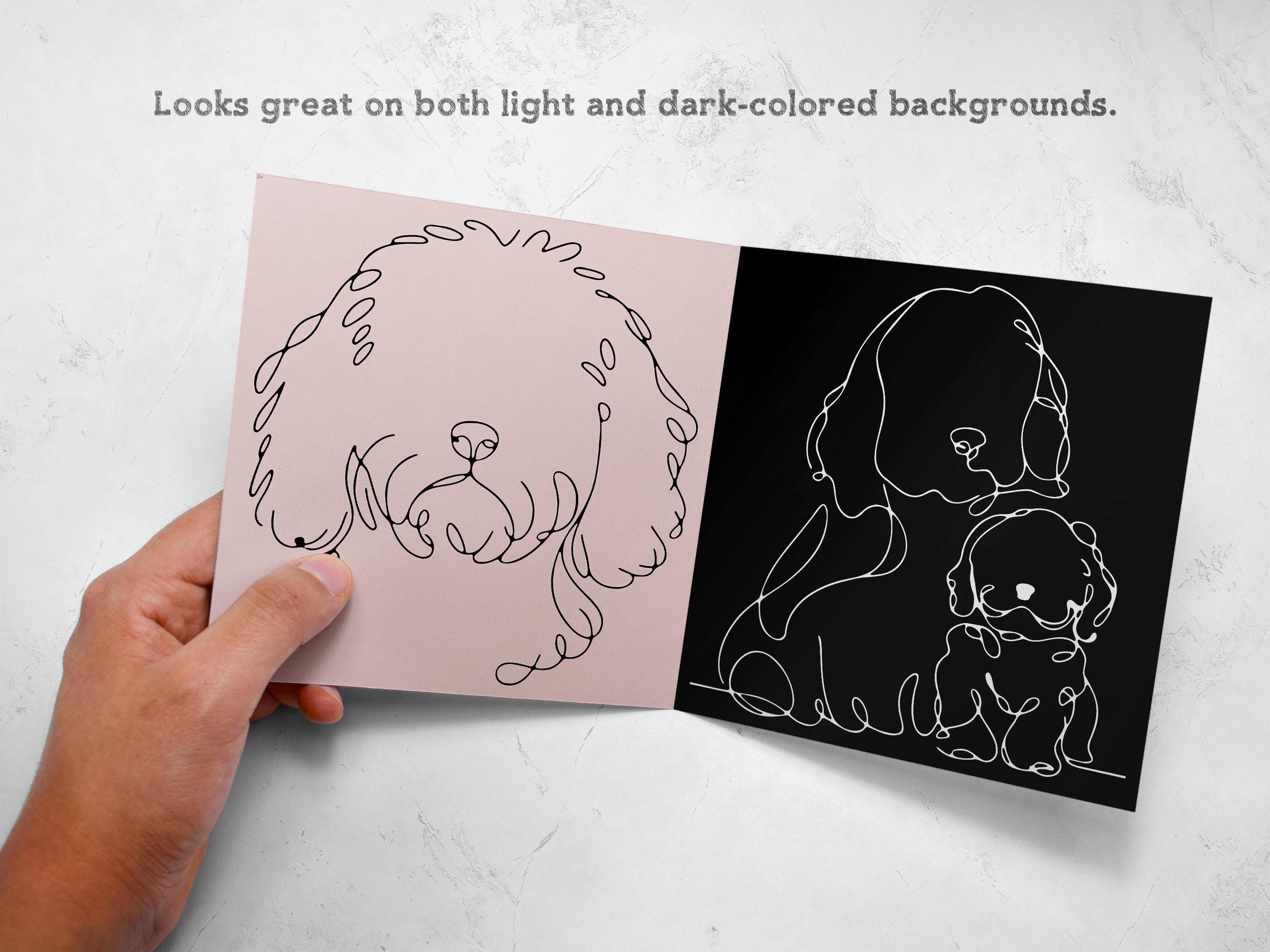Cavapoo Dogs SVG & PNG Bundle – 7 Minimalist Outline Hand-drawn Designs ...