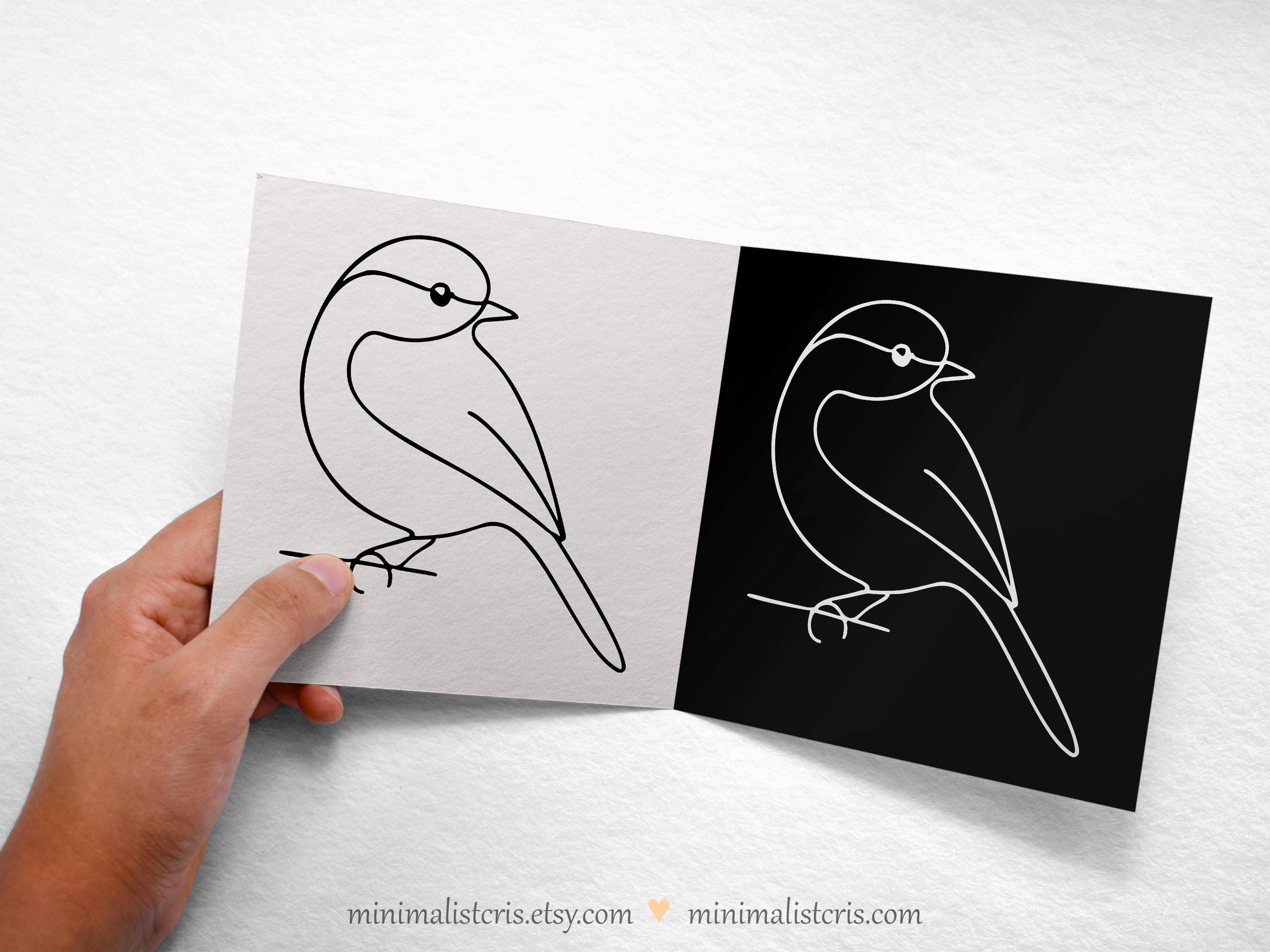 Chickadee Bird SVG & PNG Bundle – 7 Minimalist Chickadee Hand-drawn ...