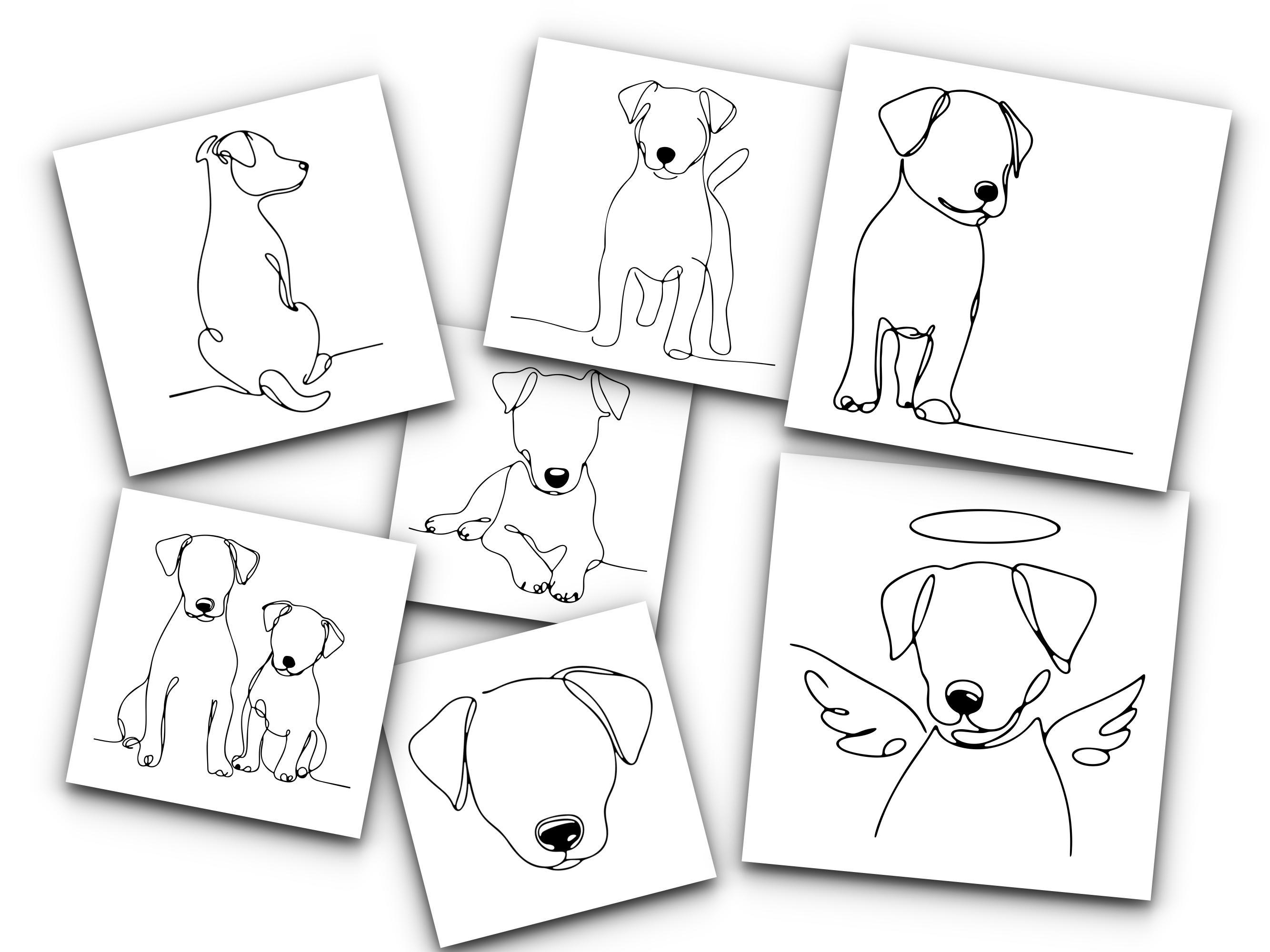 Jack Russell SVG & PNG Bundle – 7 Russell Terrier Minimalist Outline ...
