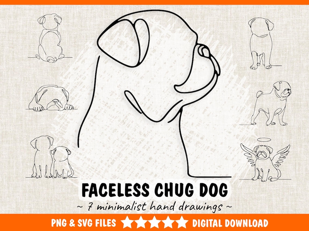 Chug Dog SVG - Chug Dog PNG Arte Linear Impressão Desenho Minimalista ...
