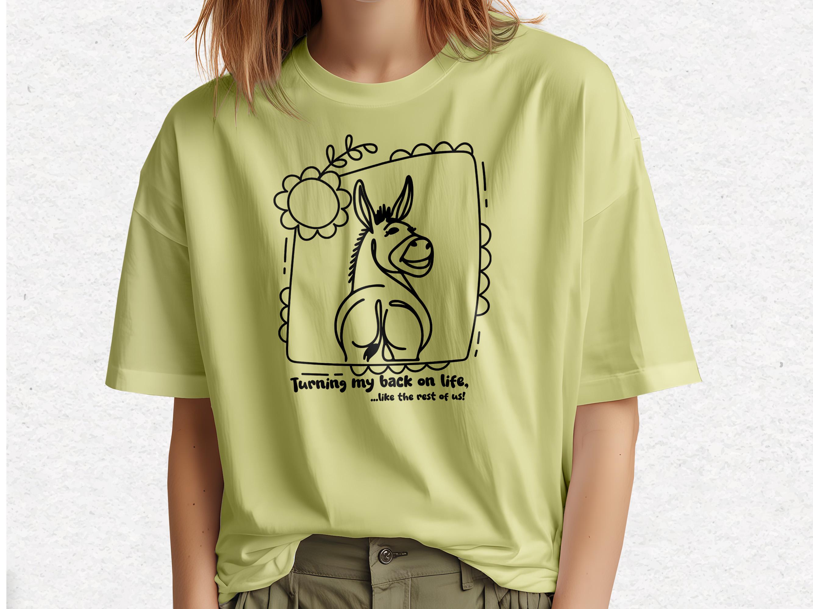 Donkey From Behind SVG & PNG Digital Print – Funy Farm Animal Line Art ...