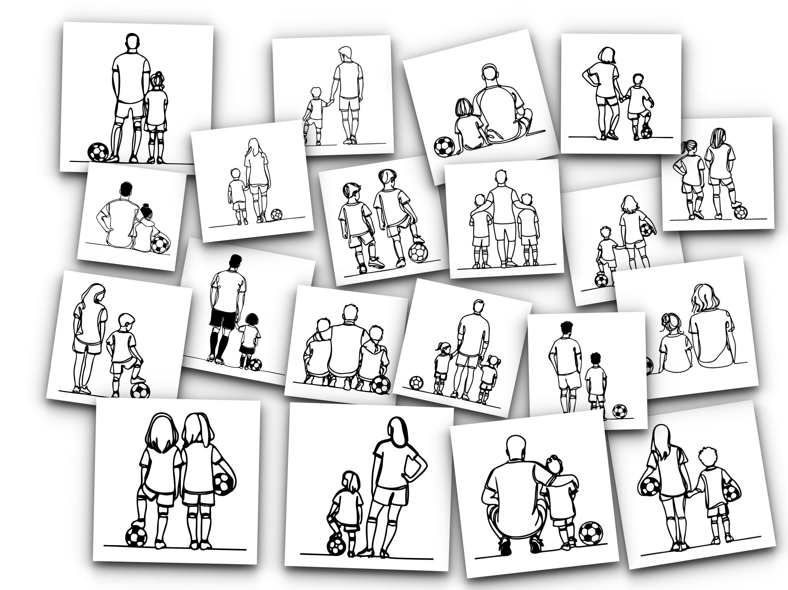 Family Soccer SVG & PNG Bundle – 20 Customizable Father Son, Father ...
