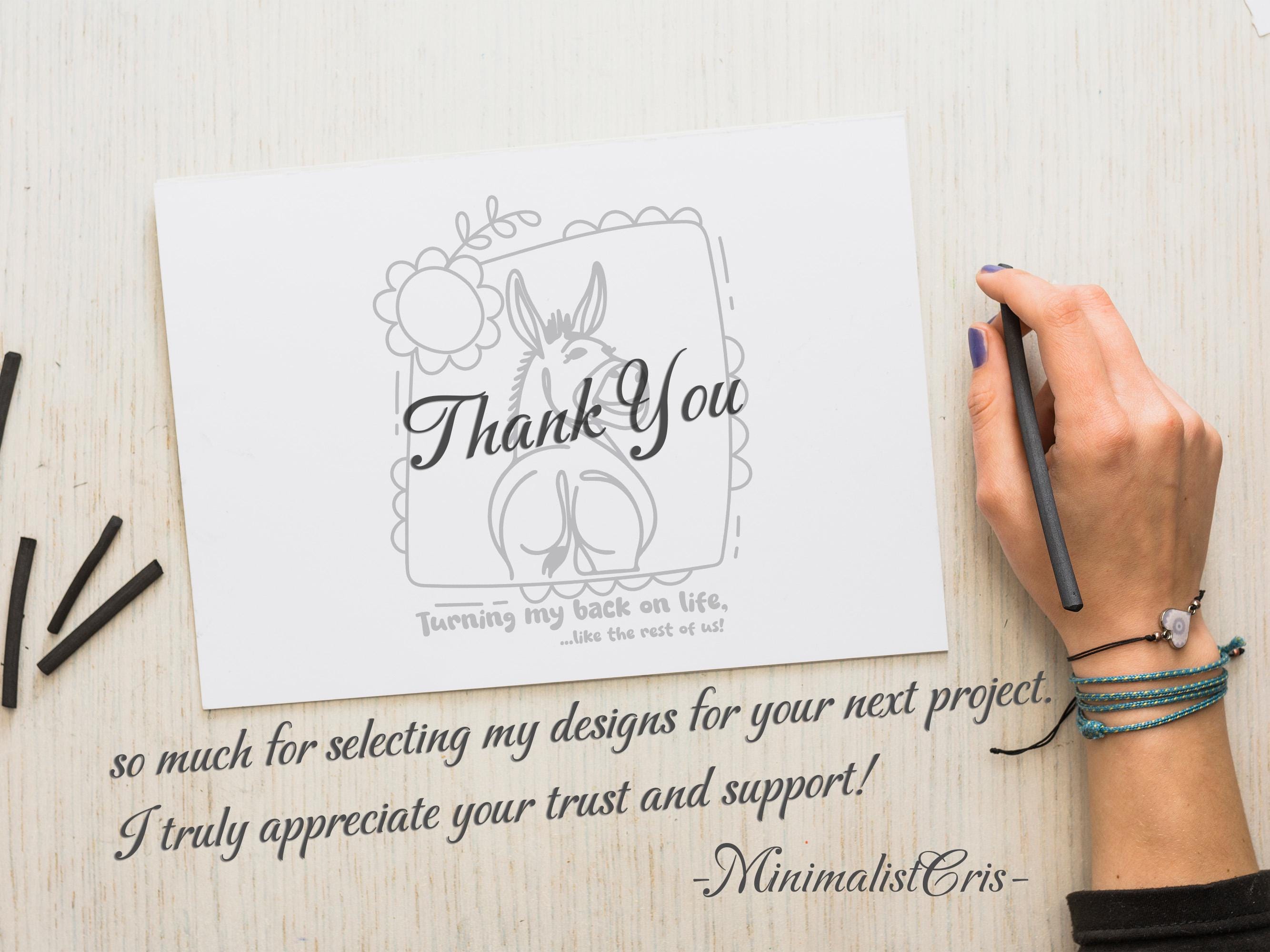 Donkey From Behind SVG & PNG Digital Print – Funy Farm Animal Line Art ...