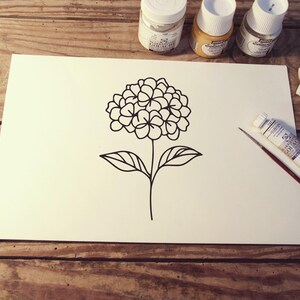 Hydrangea Flowers Line Art Bundle – Minimalist Flower Drawings ...