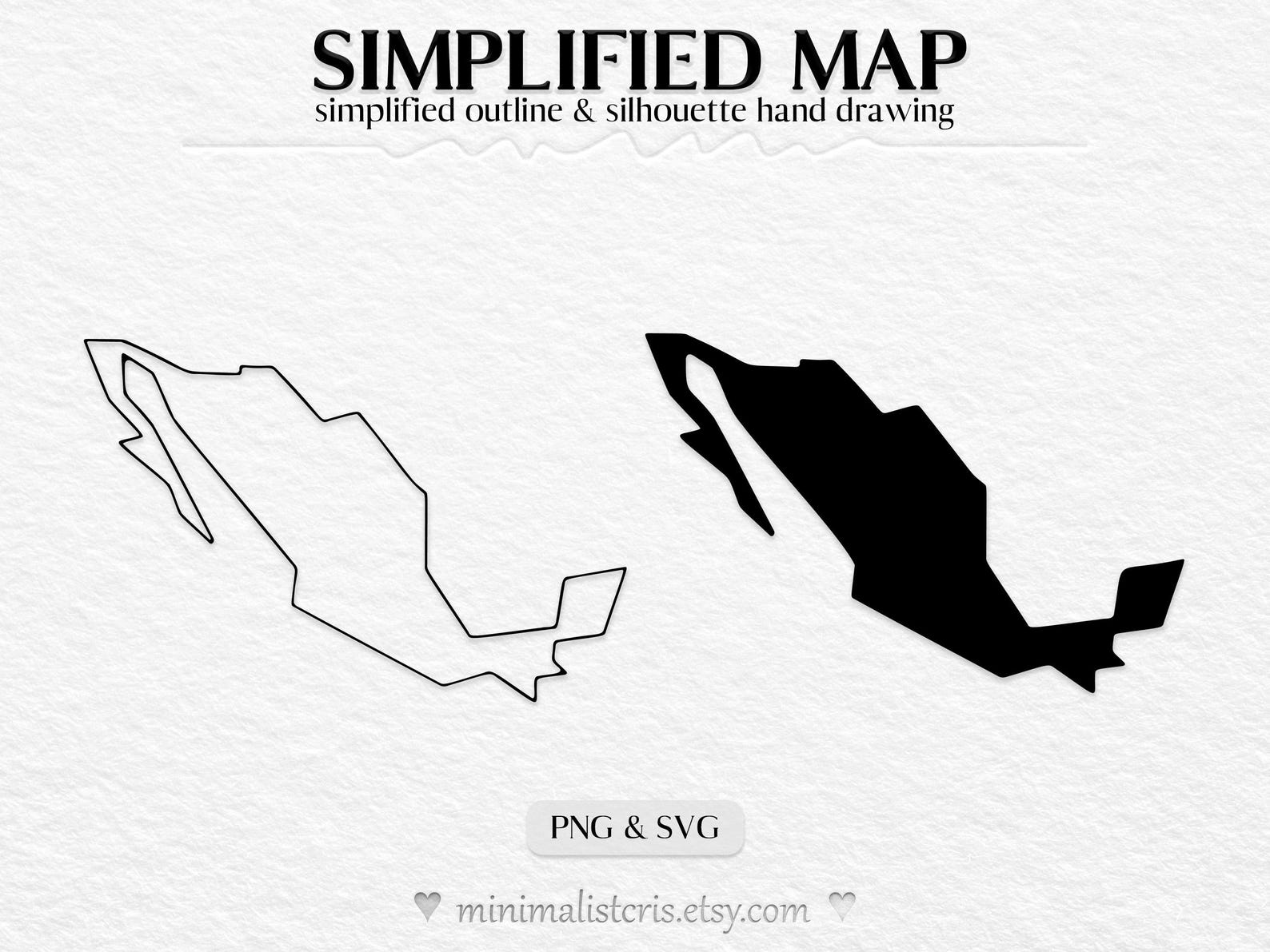Mexico Map Outline SVG & PNG Bundle – Minimalist Map of Mexico Drawings ...