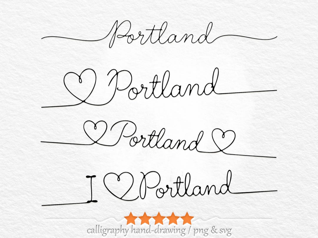 I Love Portland SVG & PNG Digital Download Bundle - Minimalist Portland ...