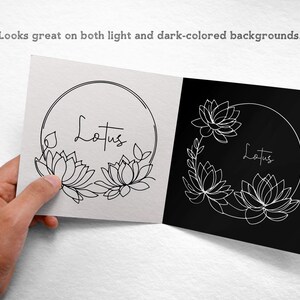 Hand-drawn Lotus Flowers Round Frames SVG & PNG Bundle | 7 Lotus ...