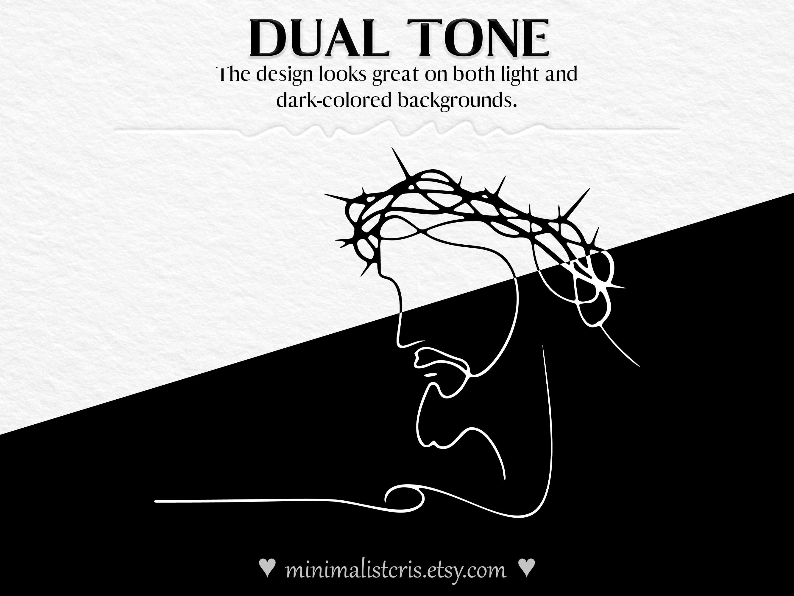 Jesus Profile Portrait Drawing SVG & PNG – Minimalist Christian Line ...