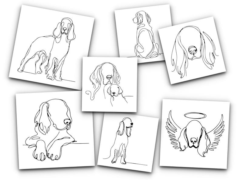 Irish Setter SVG & PNG Bundle – 7 Irish Setter Minimalist Outline Hand ...