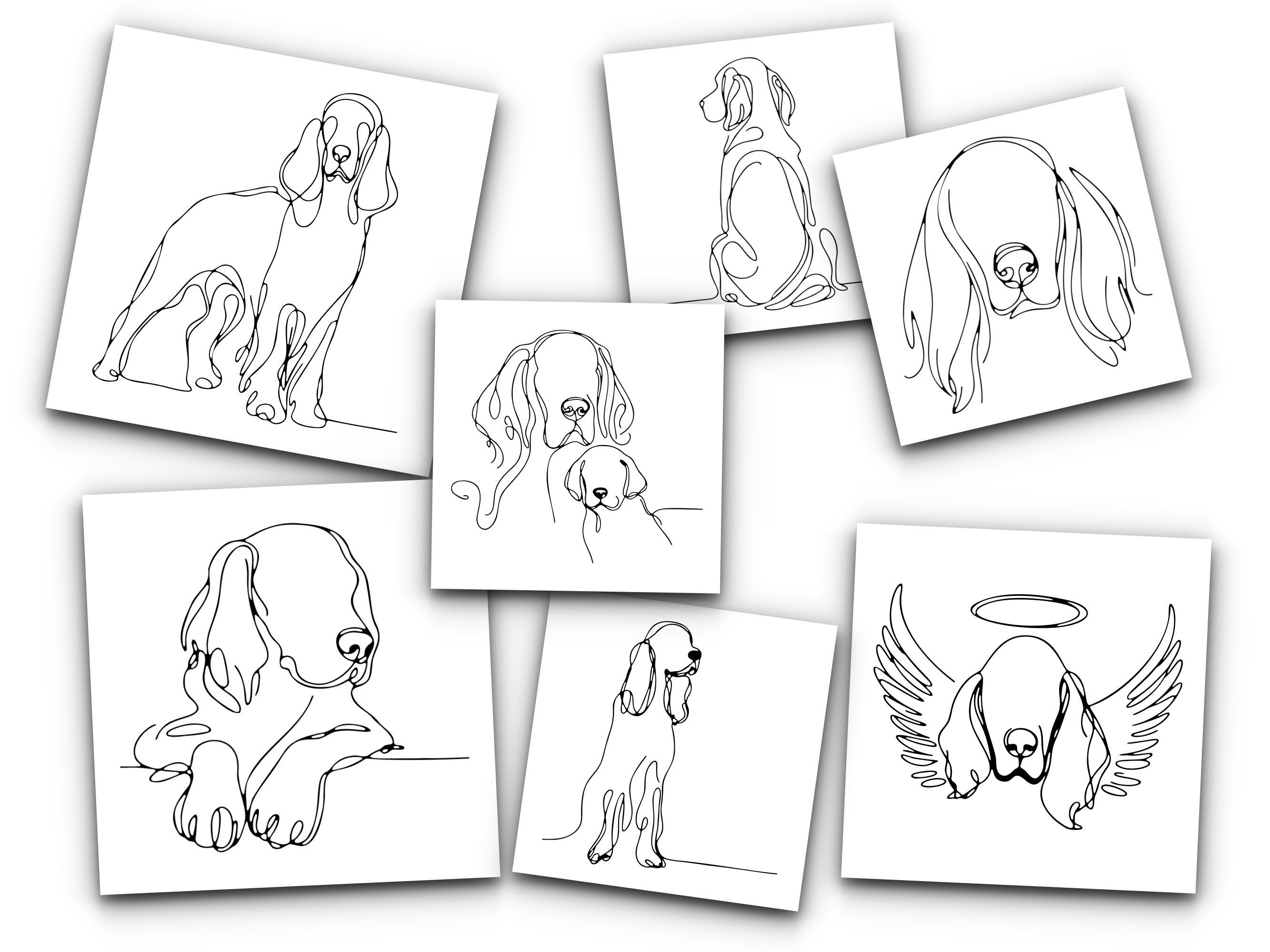 Irish Setter SVG & PNG Bundle – 7 Irish Setter Minimalist Outline Hand ...