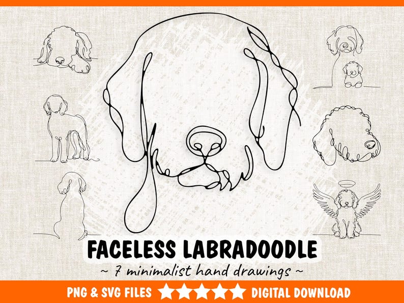 Labradoodle SVG & PNG Bundle – 7 Australian Cobberdog Minimalist ...