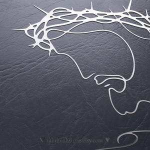 Jesus Profile Portrait Drawing SVG & PNG – Minimalist Christian Line ...