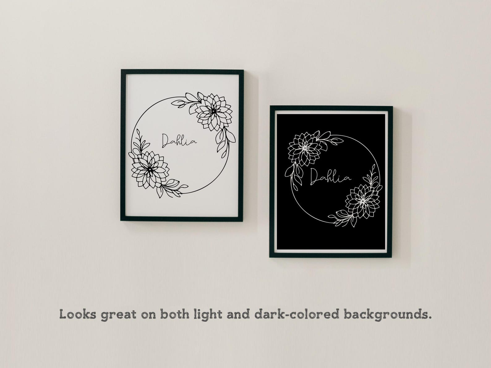 Dahlia Flowers Round Frames SVG & PNG Bundle | 7 Floral Circle Frames ...