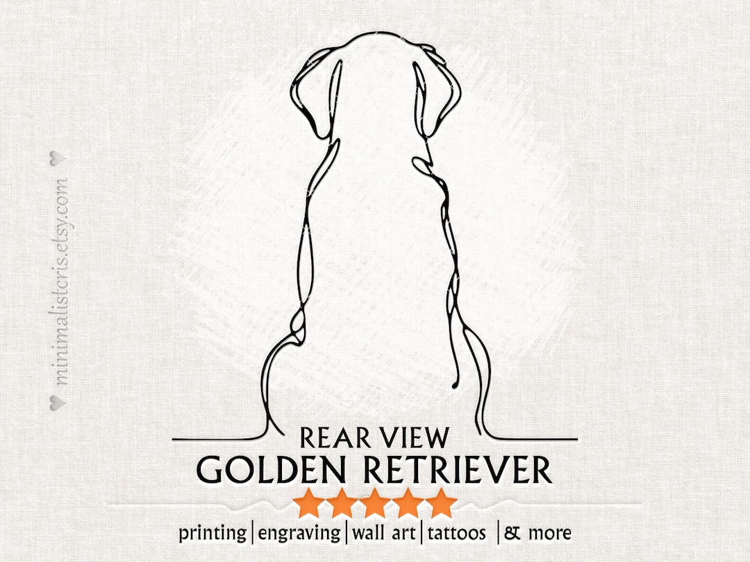 Golden Retriever Rear View PNG & SVG - Flat Coated Retriever Dog Behind ...