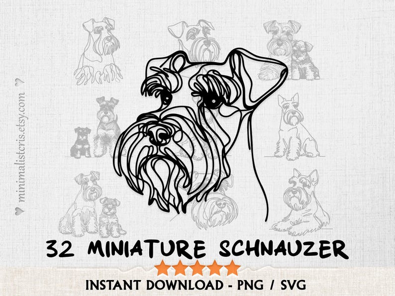 Miniature Schnauzer Art : Miniature Schnauzer Dog PNG & SVG Line Art ...