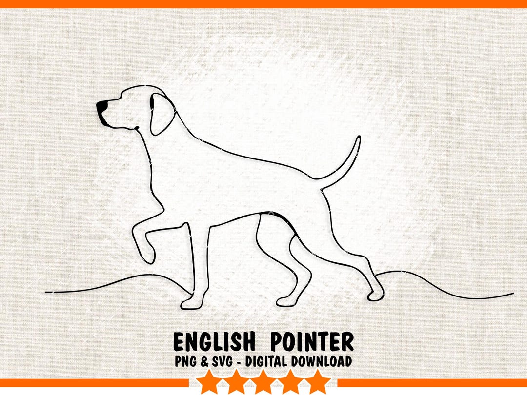 English Pointer Art - English Pointer SVG & PNG, Minimalist Line Art ...
